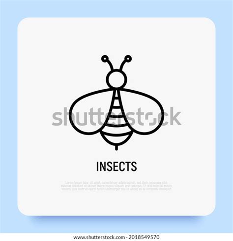 Cartoon Bee Thin Line Icon Modern Stock Vector Royalty Free