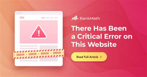 there has been a critical error on this website 6 quick fixes rank math