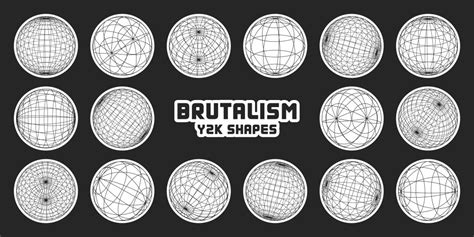 Wireframe Shapes Lined Sphere Perspective Mesh 3d Vector Image