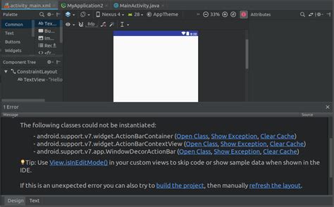 android Como corregir el error en activity main xml design Stack Overflow en español