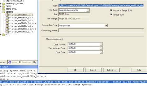 error l6235e more than one section matches selector and stm32 8