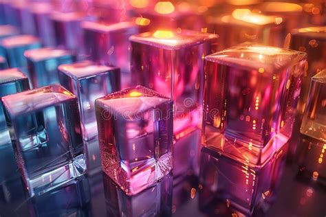 Colorful Glass Cubes In Abstract Light Animation 3d Render Looping