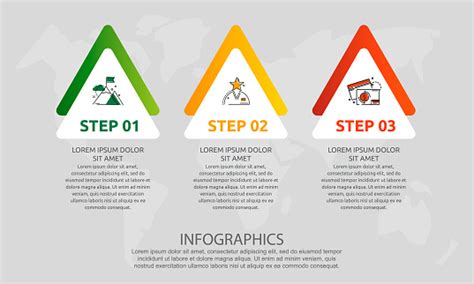삼각형과 세 개의 화살표가있는 벡터 인포 그래픽 템플릿입니다 3 가지 옵션 부품 단계와 비즈니스 기하학적 개념 타임라인 워크