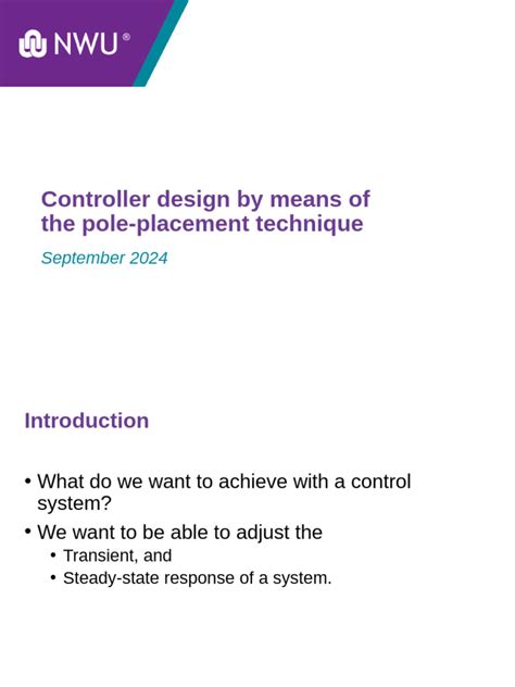 Pole Placement Pid Design Pdf Electronics Algorithms