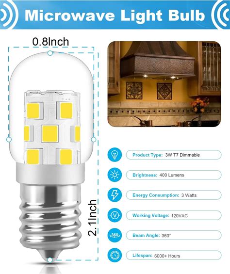 Led Microwave Light Bulb Under Hood 40w Equivalent 125v E17 Base For