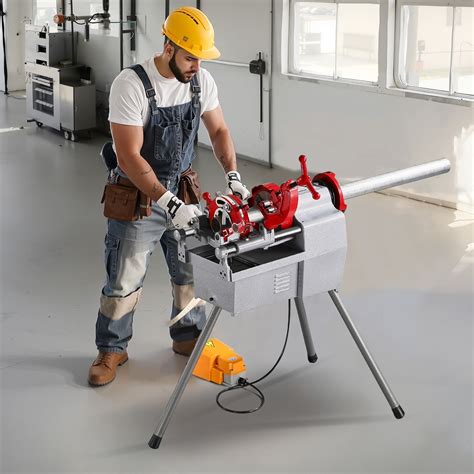 Electric Pipe Threader Machine 750w 28rpm Threading Cutter 12 2