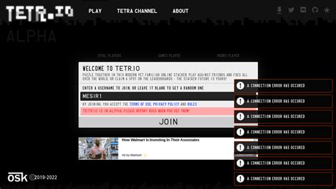Unable To Log In Due To An Connection Error · Issue 1067 · Tetrioissues · Github