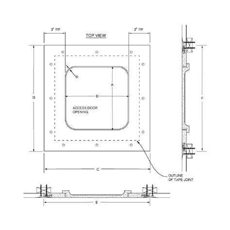 Pop Out Radius Corner 8 X 8 Gypsum Access Panel Aesthetic