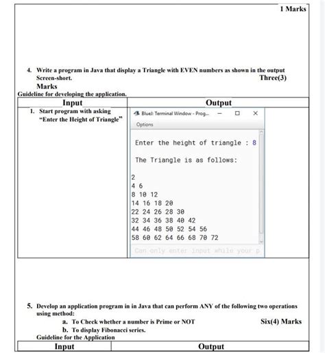 Solved 1 Marks 4 Write A Program In Java That Display A Chegg
