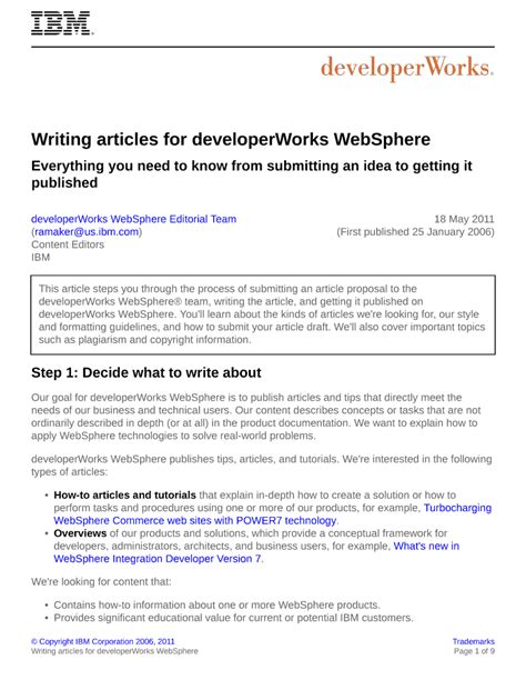 Writing Articles For DeveloperWorks WebSphere IBM Fill Out Sign