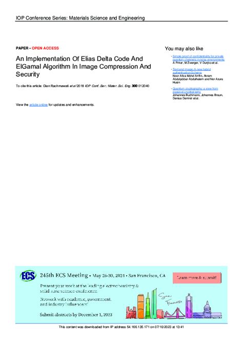 Pdf An Implementation Of Elias Delta Code And Elgamal Algorithm In