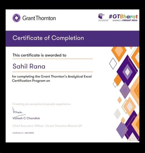 sahil rana on linkedin completed the certification course on