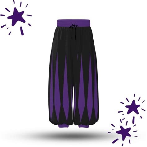 Slashed Jester Royal Purple Baggy Clown Pants Renfaire Plus Size
