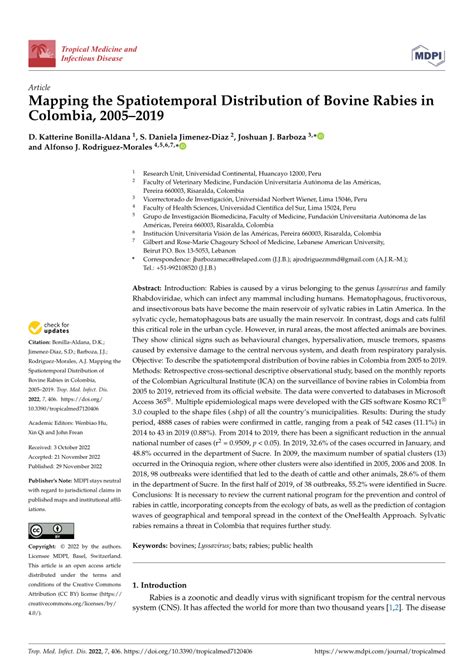 Pdf Mapping The Spatiotemporal Distribution Of Bovine Rabies In