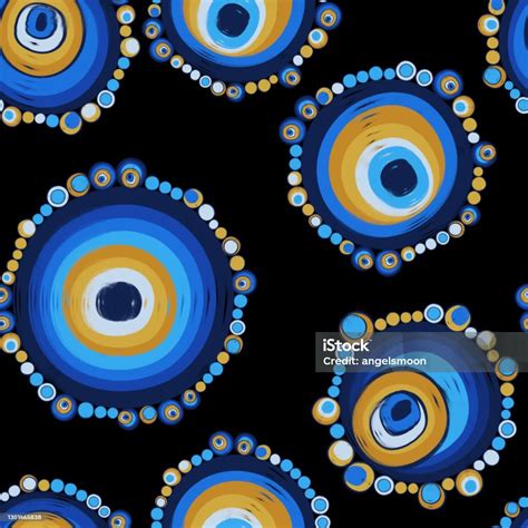 사악한 터키어 눈 낙서 그리기 매끄러운 패턴 다른 모양 무료 핸드 드로잉 스타일 보호 터키의 상징 그리스 키프로스 Crete좋은