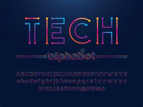 Circuit Board Font Stock Vector Illustration Of Abstract