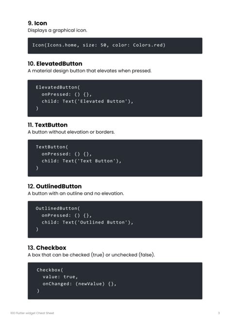 flutter widget cheat sheet pdf the tech vate