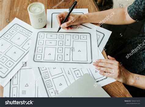 Ux Website Design Wireframe Sketch Prototype Stock Photo 1504211615 Shutterstock