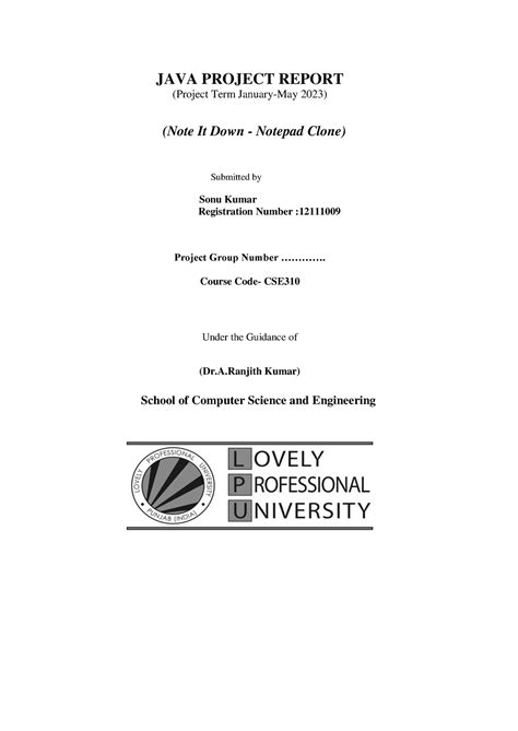 Javanewproject No Decription Java Project Report Project Term