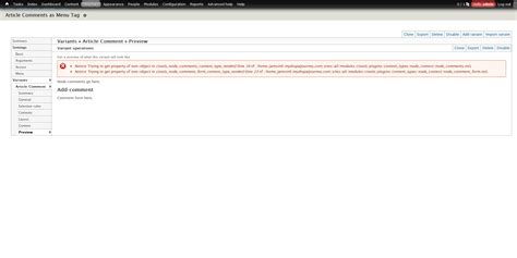 Notice Trying To Get Property Of Non Object In Ctoolsnodecomment