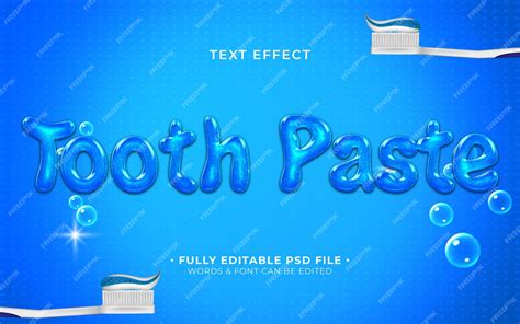 Premium Psd Toothpaste Text Effect