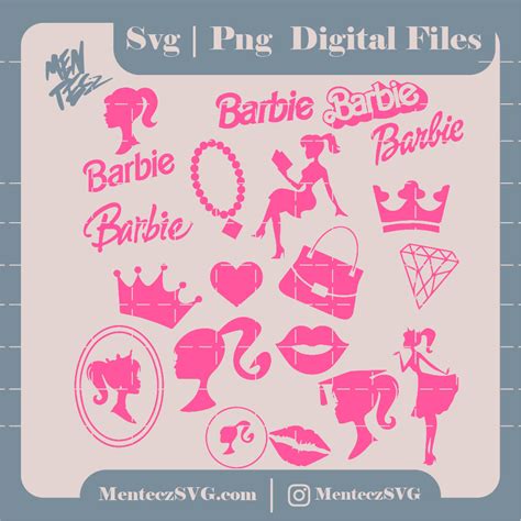 Barbie Svg Bundle Svg Princess Silhouette Pink Doll Svg Girl Svg