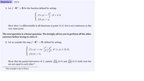 Solved Exercise 2 25 1 Let f R² R be the function Chegg com