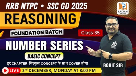 number series tricks class 35 rrb ntpc ssc gd reasoning by rohit sir radianmensa