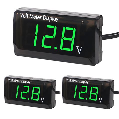 3pcs Dc 12v Car Digital Voltmeter Gauge Dc 5 28v Waterproof