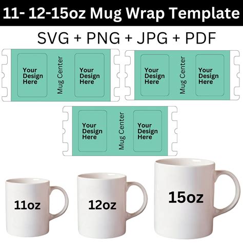 Full Wrap Mug Templates 11oz 12oz 15oz Mug Template Svg Png Mug