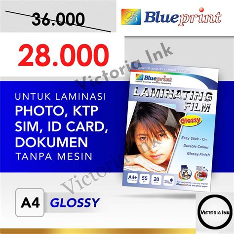 Jual Kertas Laminating Glossy Blueprint A4 Blueprint Laminating Glossy Film A4 Kertas