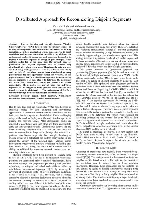 Pdf Distributed Approach For Reconnecting Disjoint Segments