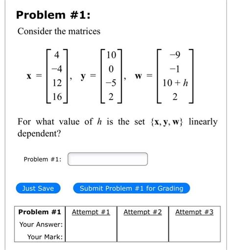 Solved Problem Consider The Matrices Chegg Com