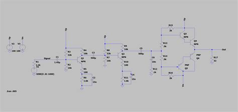 basic audio amplifier circuit ltspice