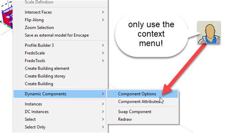 dynamic component options window not functioning sketchup sketchup