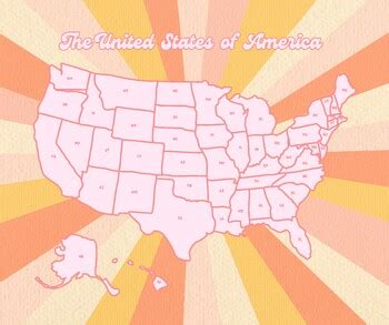 Retro Groovy Map In Pink Labeled By Laurel Wright TPT
