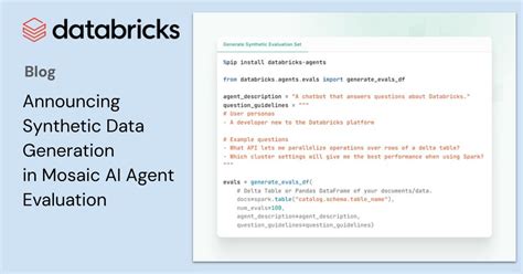 Introducing New Synthetic Data Capabilities In Mosaic Ai Agent
