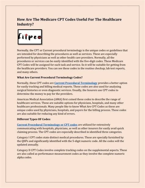 Ppt How Are The Medicare Cpt Codes Useful For The Healthcare Industry Powerpoint Presentation