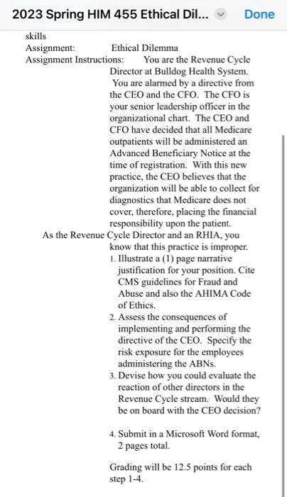 Skills Assignment Ethical Dilemma Assignment