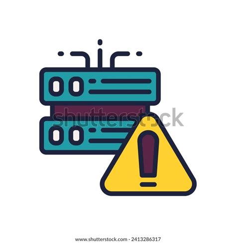 Server Warning Icon Vector Filled Color Stock Vector Royalty Free