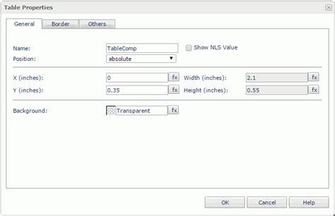 Table Properties Logi Analytics
