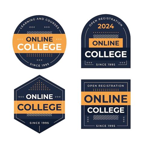 Free Vector Flat Design Online College Labels