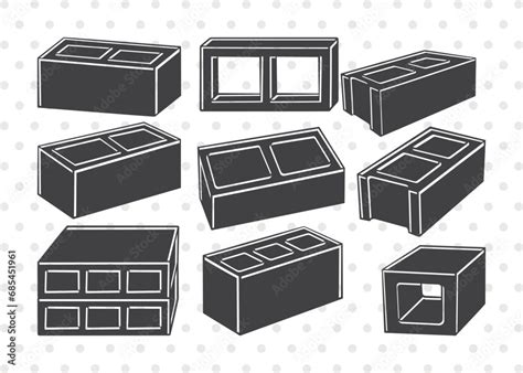 Cinder Block Svg Cinder Block Clipart Building Blocks Svg Concrete Blocks Svg Bricks Svg