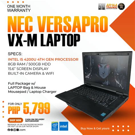 LAPTOP NEC Versapro Intel Core I Th Generation Gb Gb HDD SSD Th Generation Shopee