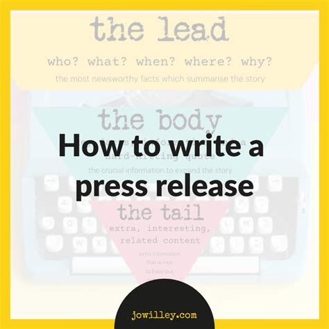 How To Write A Press Release Jo Willey Media