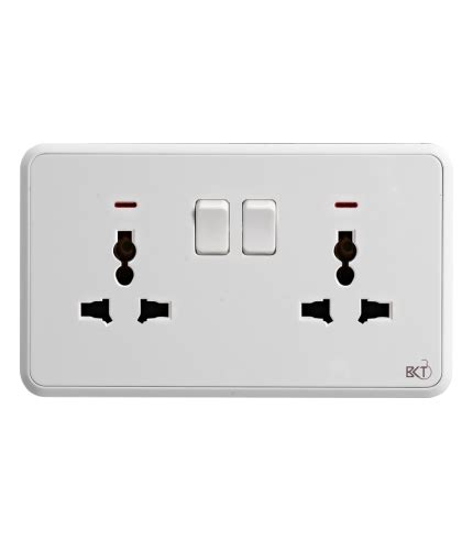 Double Universal Socket With Switch Neon BLT