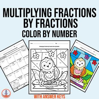 Multiplying Fractions By Fractions Color By Number Math Worksheets