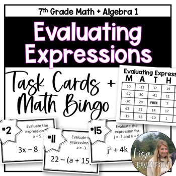 Evaluating Expressions Task Cards And Math Bingo Game By Lisa Davenport