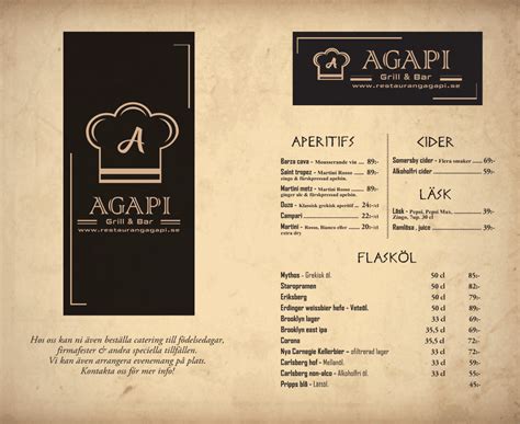 Meny 2023 Restaurang Agapi Grill And Bar I Stockholm Thefork