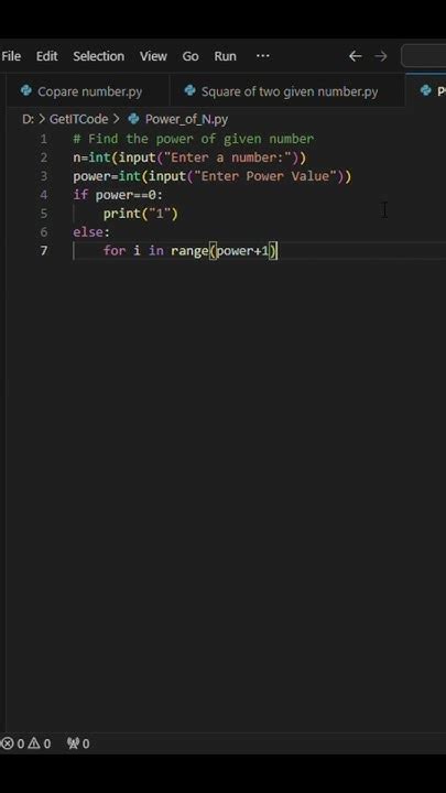 Nth Power Of A Given Number Using Python Programingshorts Pythonprogram Youtube